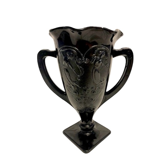 Vintage | Accents | Le Smith Vtg Black Amethyst Depression Glass Trophy ...
